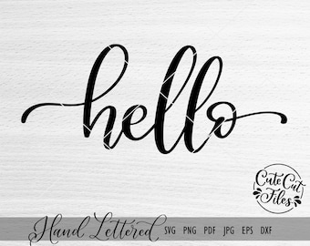 Hello There SVG PNG DXF Hello There Cut File Hand Lettered | Etsy