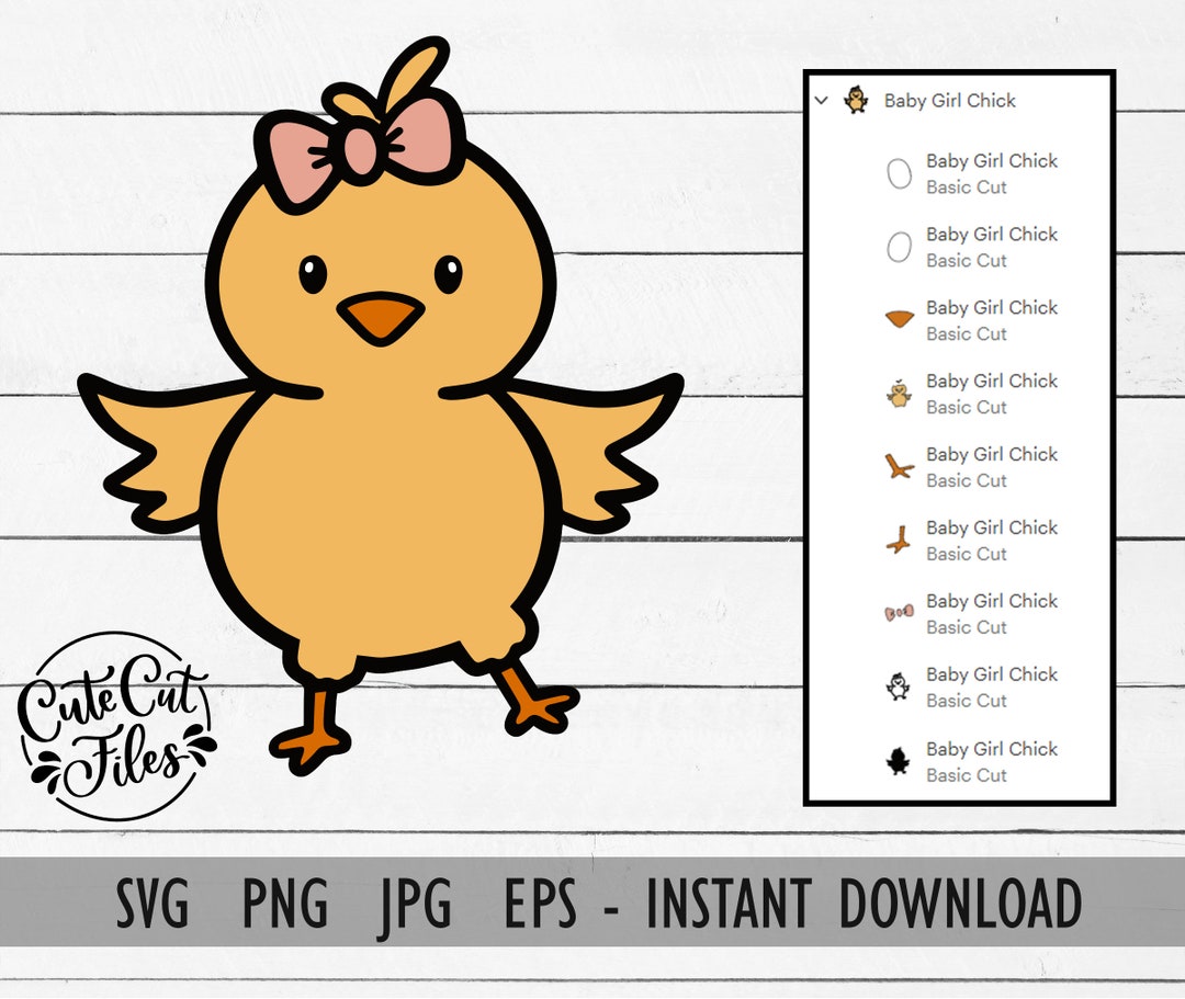 Baby Chick SVG PNG | Girl Chicken SVG | Cute Chick Svg | Chick With Bow ...