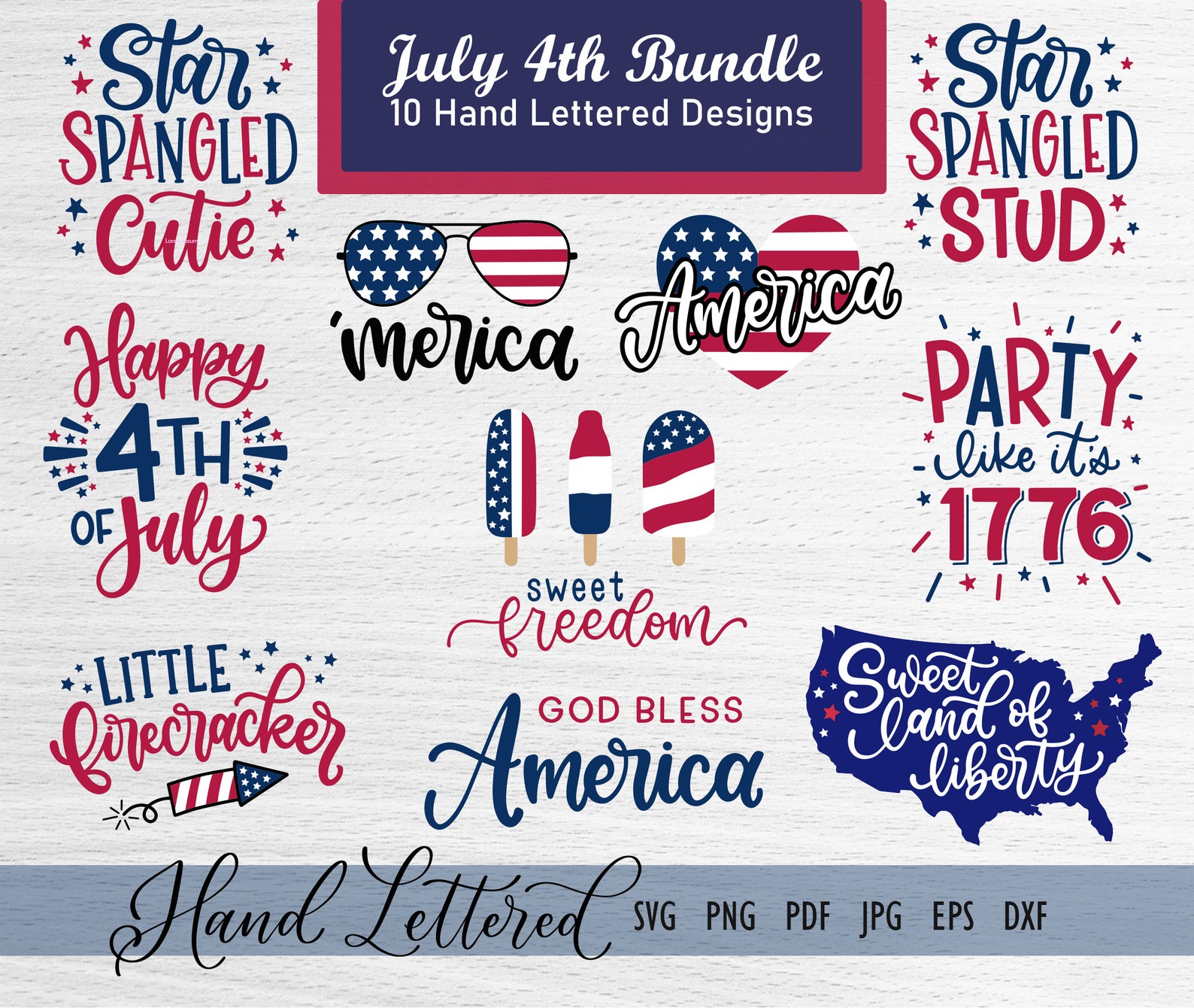 July 4th Bundle SVG PNG DXF 4th of July Svg Bundle - Etsy