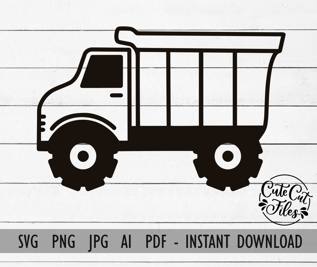 Dump Truck Outline SVG PNG | Dump Truck Clipart | Construction Truck ...