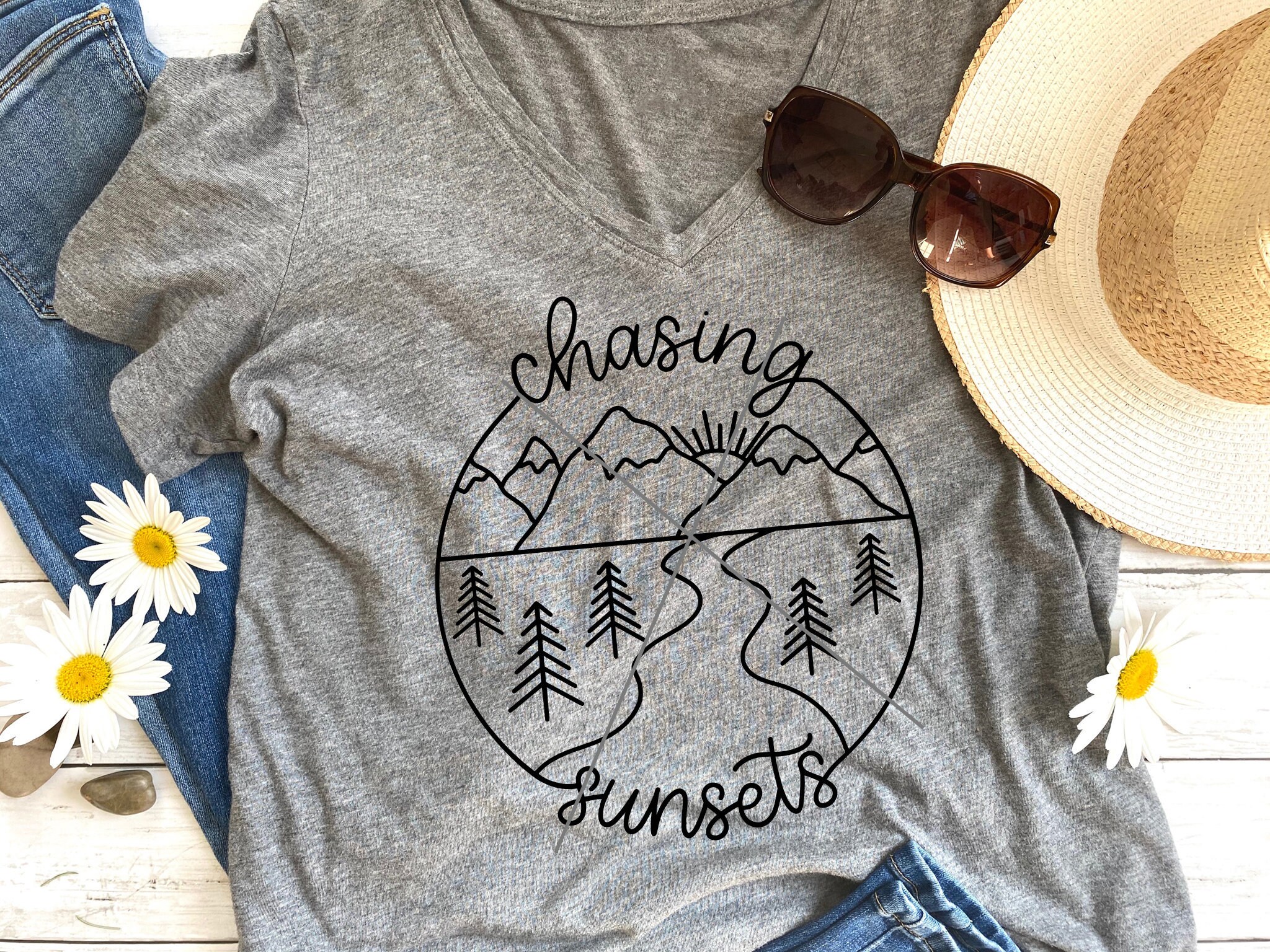 Chasing Sunsets SVG PNG DXF | Camping Cut File | Summer Cut File ...