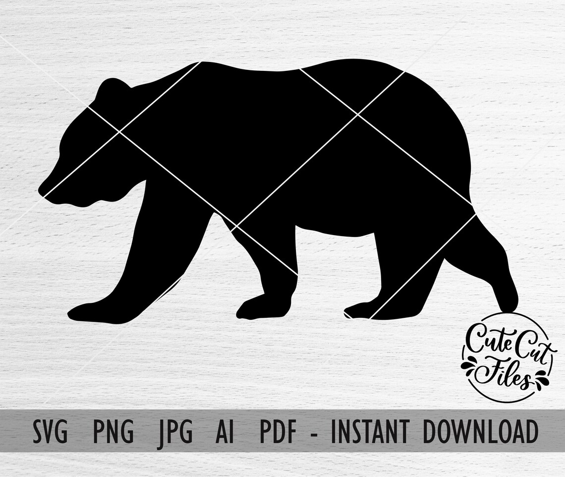 Bear Silhouette SVG PNG DXF Bear Clipart Bear Cut File - Etsy