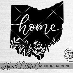 Ohio Home Floral SVG | Ohio State Cut File (digital Download) - Etsy