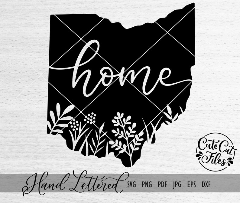 Ohio Home Floral SVG | Ohio State Cut File (digital Download) - Etsy