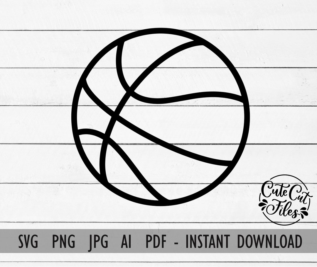 Basketball Outline SVG PNG | Basketball Clipart | Basketball Cut File ...