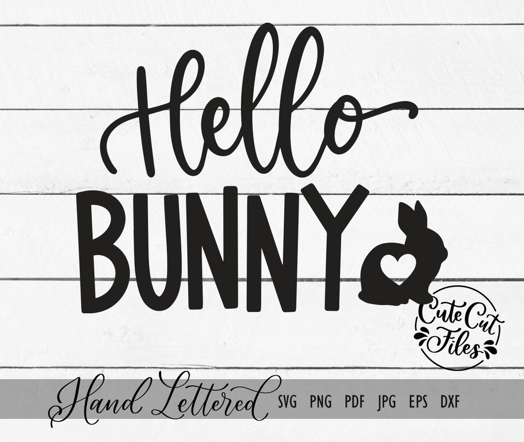 Hello Bunny SVG PNG | Hello Easter Svg | Hello Spring Svg | Easter ...