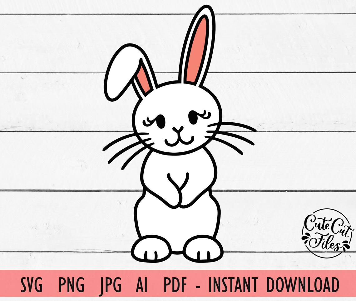 Bunny SVG PNG Bunny Clipart SVG Standing Rabbit Svg - Etsy