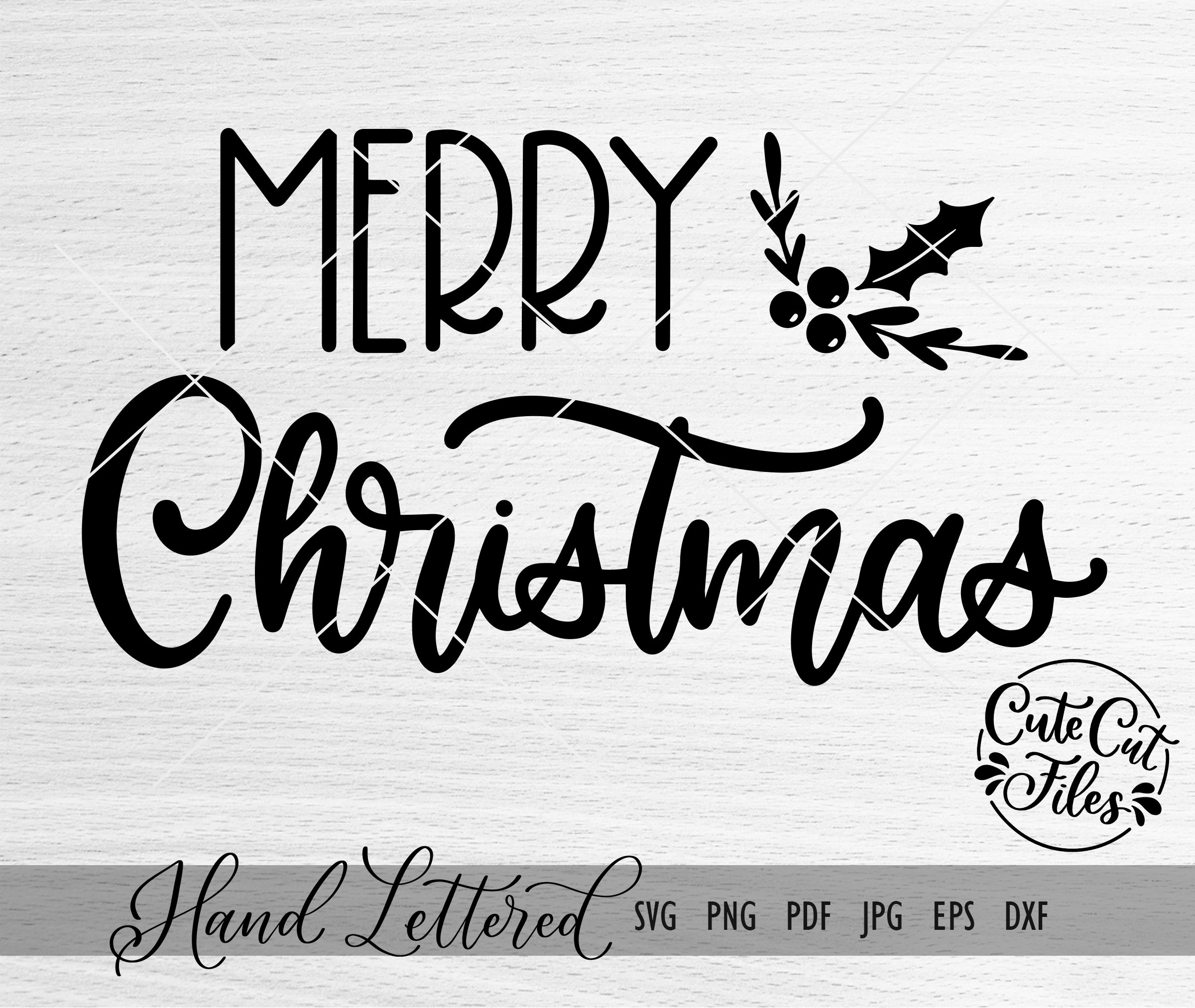 Merry Christmas SVG PNG DXF Merry Christmas Clipart Merry | Etsy