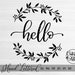 Hello Wreath SVG DXF PNG | Hello Cut File | Hello Clipart | Wreath Svg ...