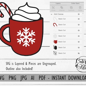 Hot Cocoa Mug SVG PNG | Hot Cocoa Clipart | Hot Chocolate SVG | Hot ...
