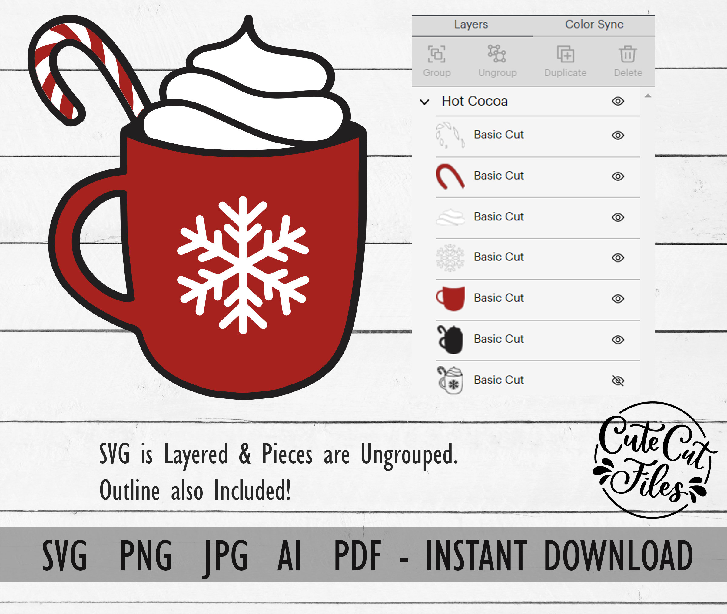 Hot Cocoa Mug SVG PNG | Hot Cocoa Clipart | Hot Chocolate SVG | Hot ...