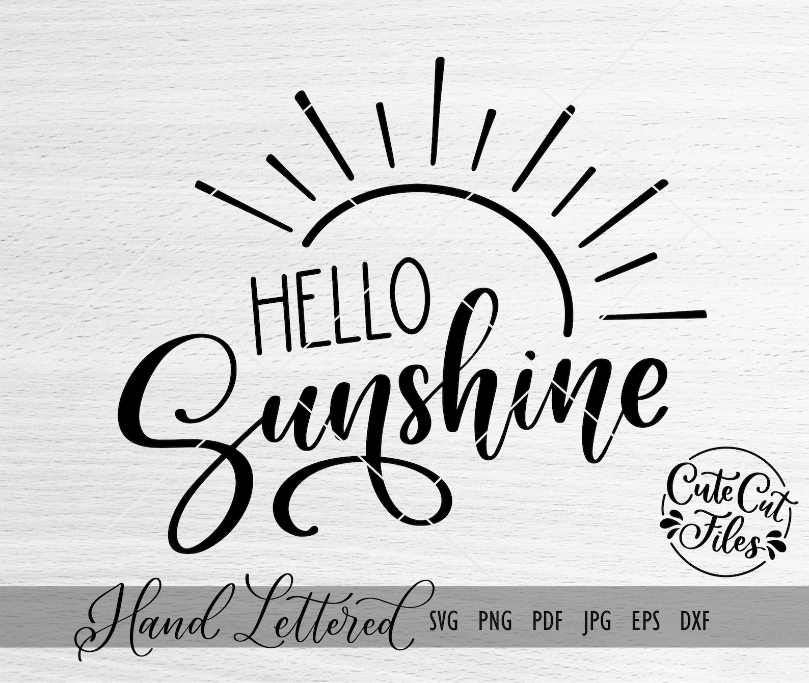 Hello Sunshine SVG DXF PNG Summer Cut File Cricut File - Etsy