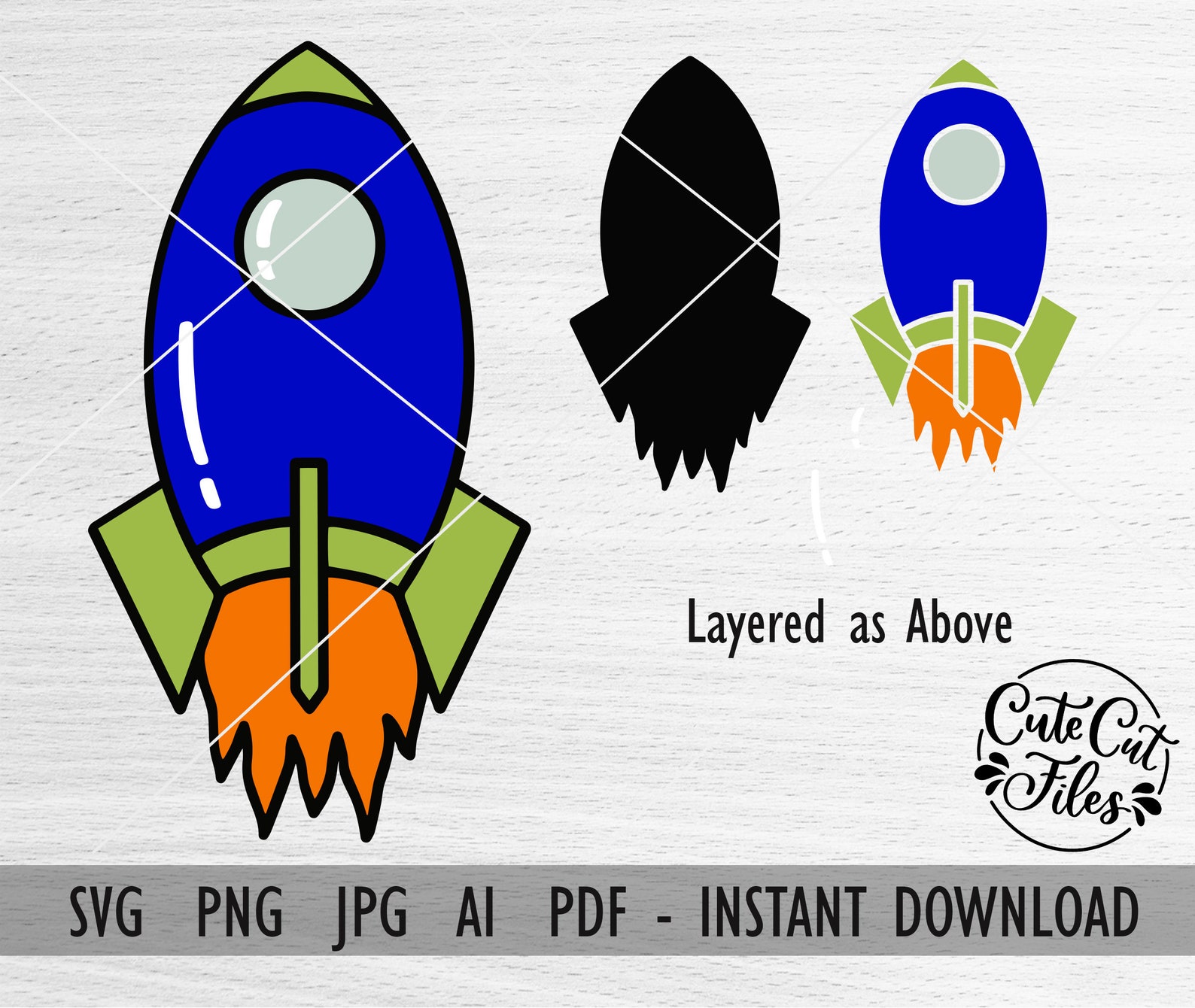 Rocketship SVG PNG DXF | Rocket Ship Clipart | Space Shuttle Clipart ...