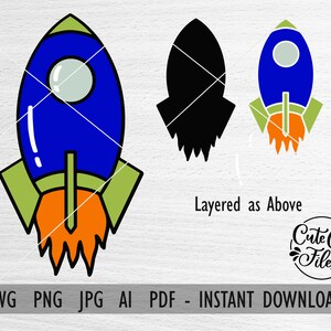 Rocketship SVG PNG DXF | Rocket Ship Clipart | Space Shuttle Clipart ...