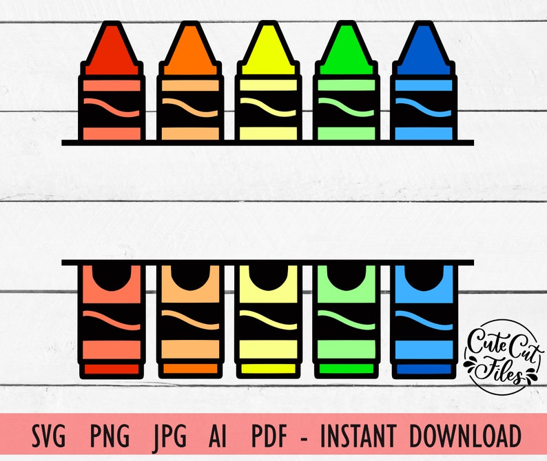 Crayon Monogram SVG PNG | Crayon Nametag | Crayon SVG | Split Crayon ...