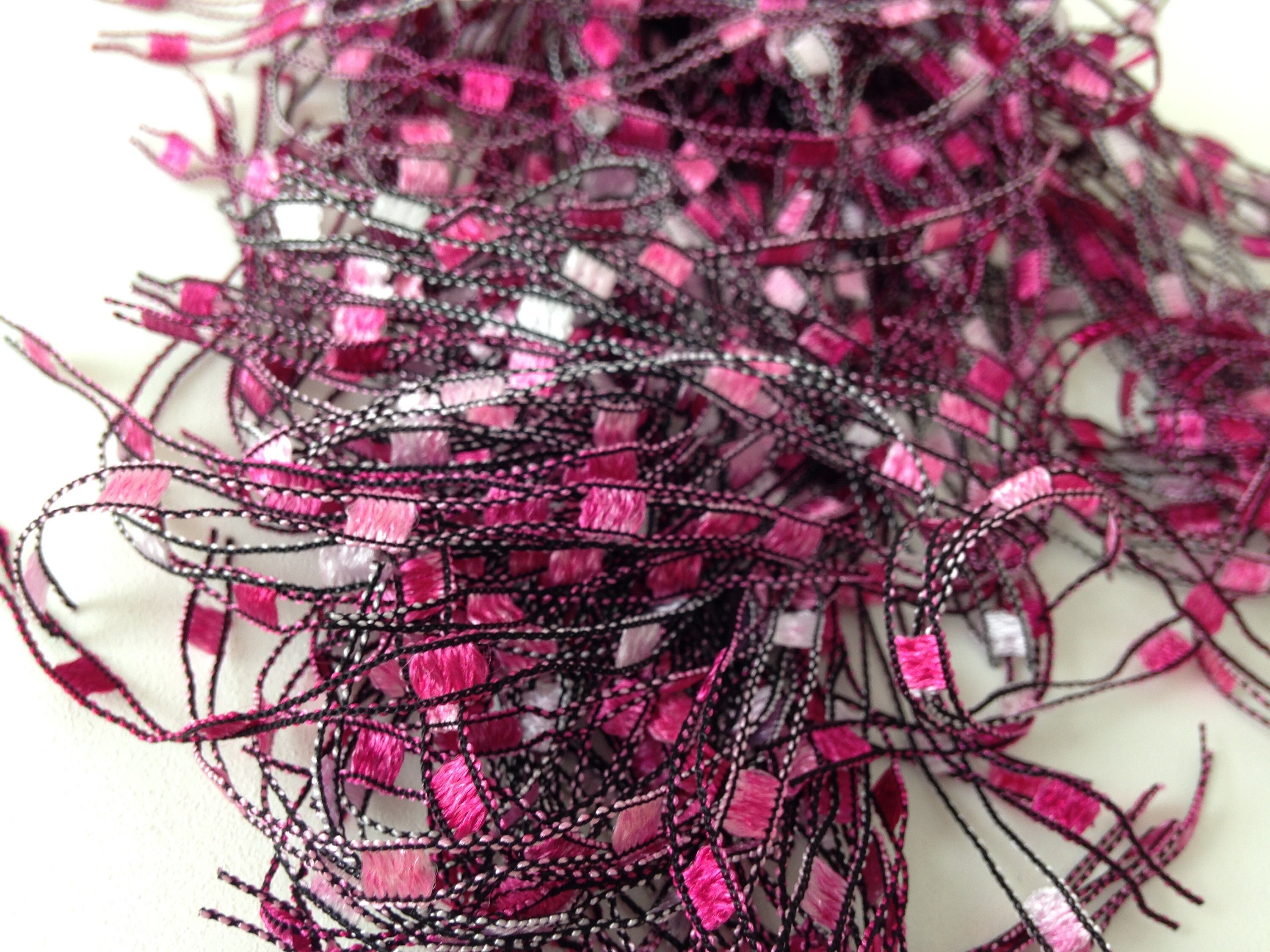 Pink Ribbon Scarf ladder yarn scarf fancy scarf elegant - Etsy.de