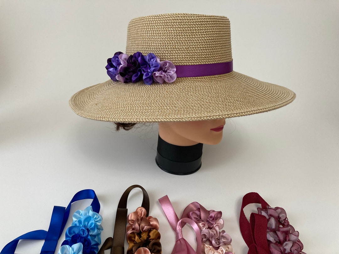 Flower Hat Band, Ribbon Flower, Flower for Hats, Millinery Flower, Hat ...