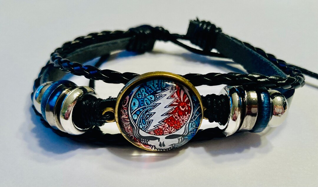 GD SYF Love & Flowers Dancing Bear Woven Leather Beaded Adjustable ...