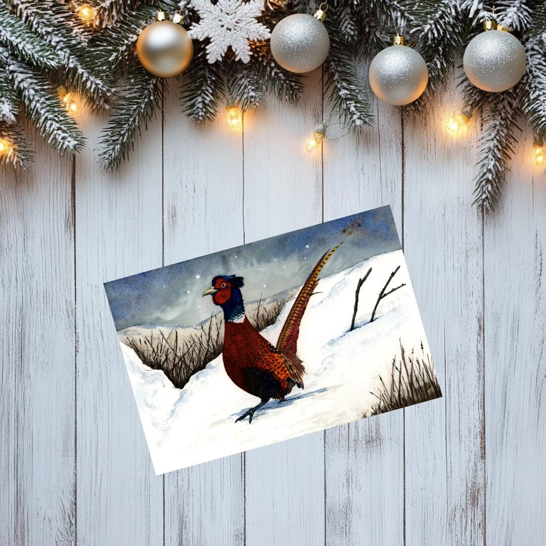 Adorable Luxury Pheasant Christmas Card | Nature-inspired Holiday ...