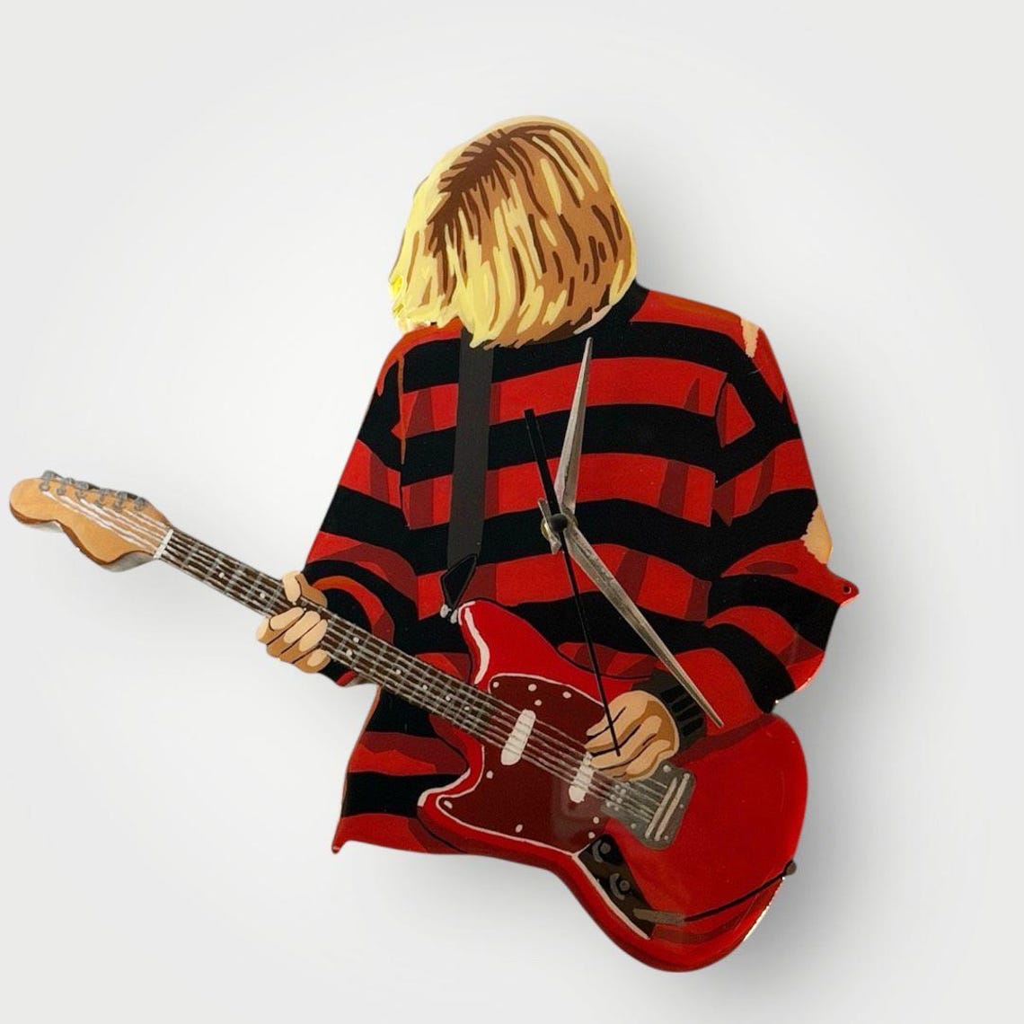 Kurt Cobain-inspired Wall Clock • Handmade Hand-painted Wooden 90s ...