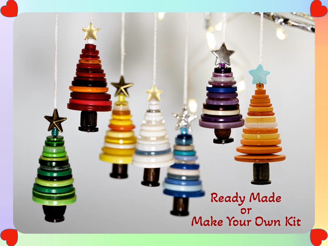 Button Christmas Tree Decoration, Make Your Own Kit or Ready Made ...
