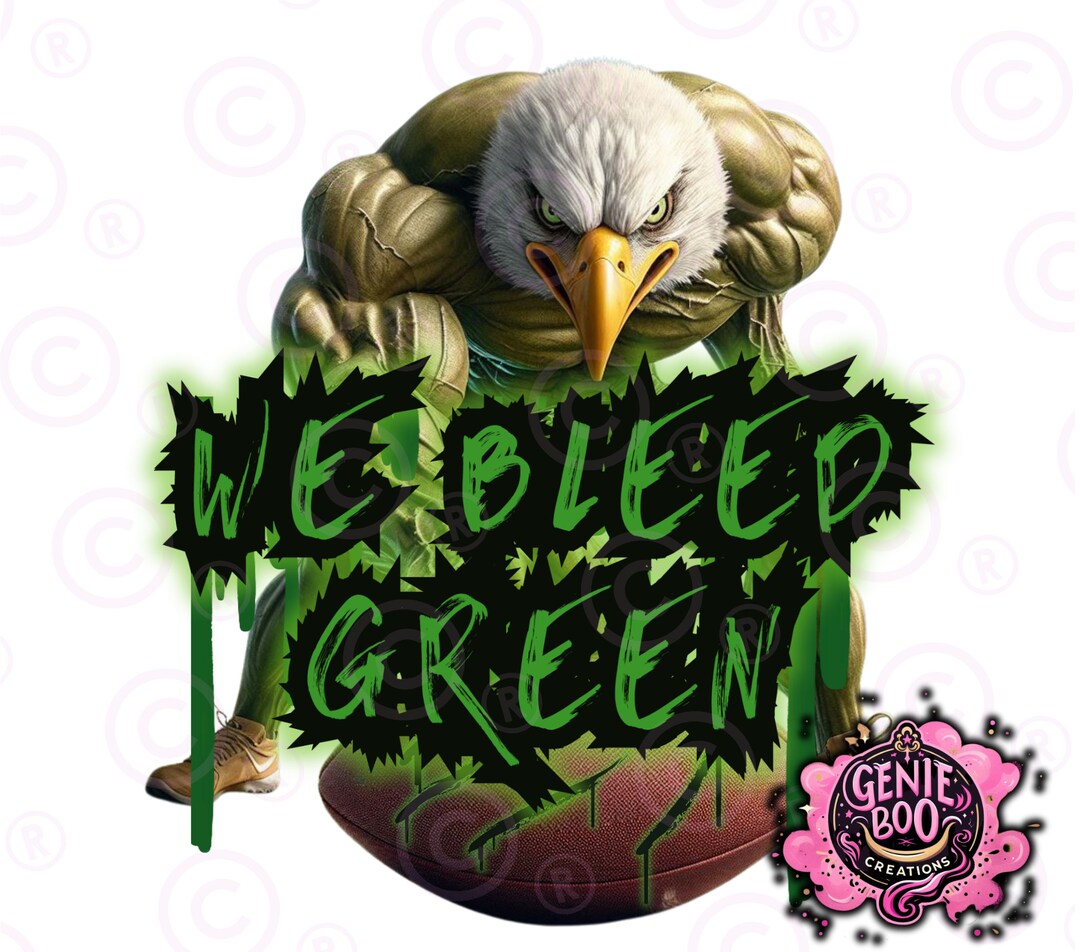 Muscular Green Eagle, Philly Football PNG, We Bleed Green (digital ...