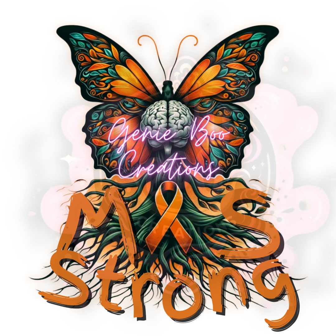 MS Strong Brain Butterfly - Instant Download PNG - Etsy
