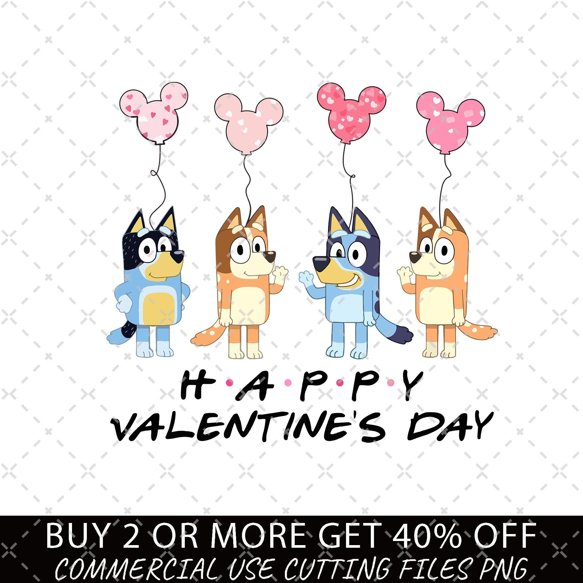 Blue Dog and Bingo Couple PNG, Blue Dog Valentines Day Png, Happy Blue ...