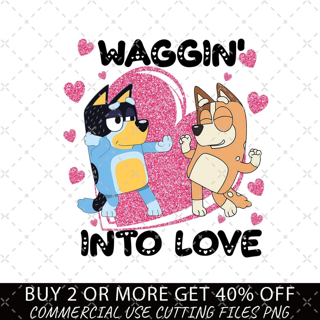 Blue Dog and Bingo Couple PNG, Blue Dog Valentines Day Png, Happy Blue ...