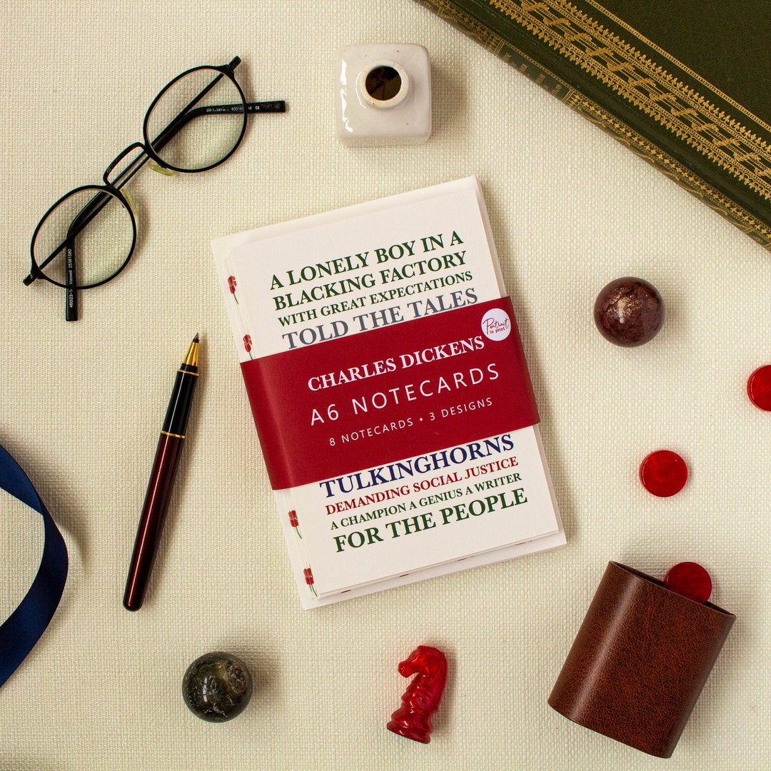 Charles Dickens Notecard Set / Stationery Gift for Book Lover / Pack of ...