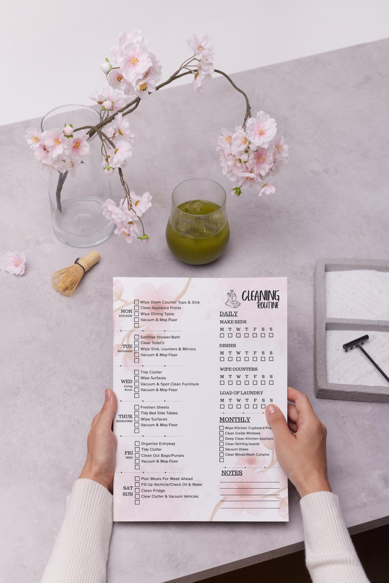 Daily Weekly Monthly Cleaning Checklist Printable, Housekeeping Planner ...