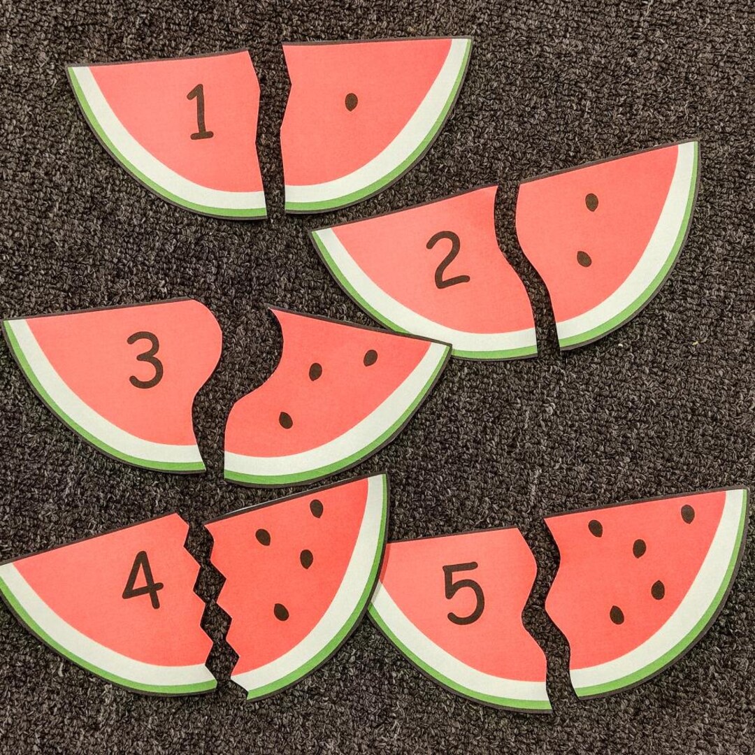 Watermelon Counting Puzzles for Kids - Print, Cut and Play! (digital ...