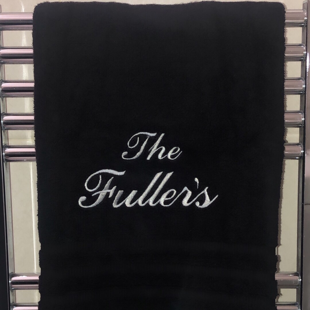 Personalised EMBROIDERED Towel Family Name Thick Cotton Towels quality ...