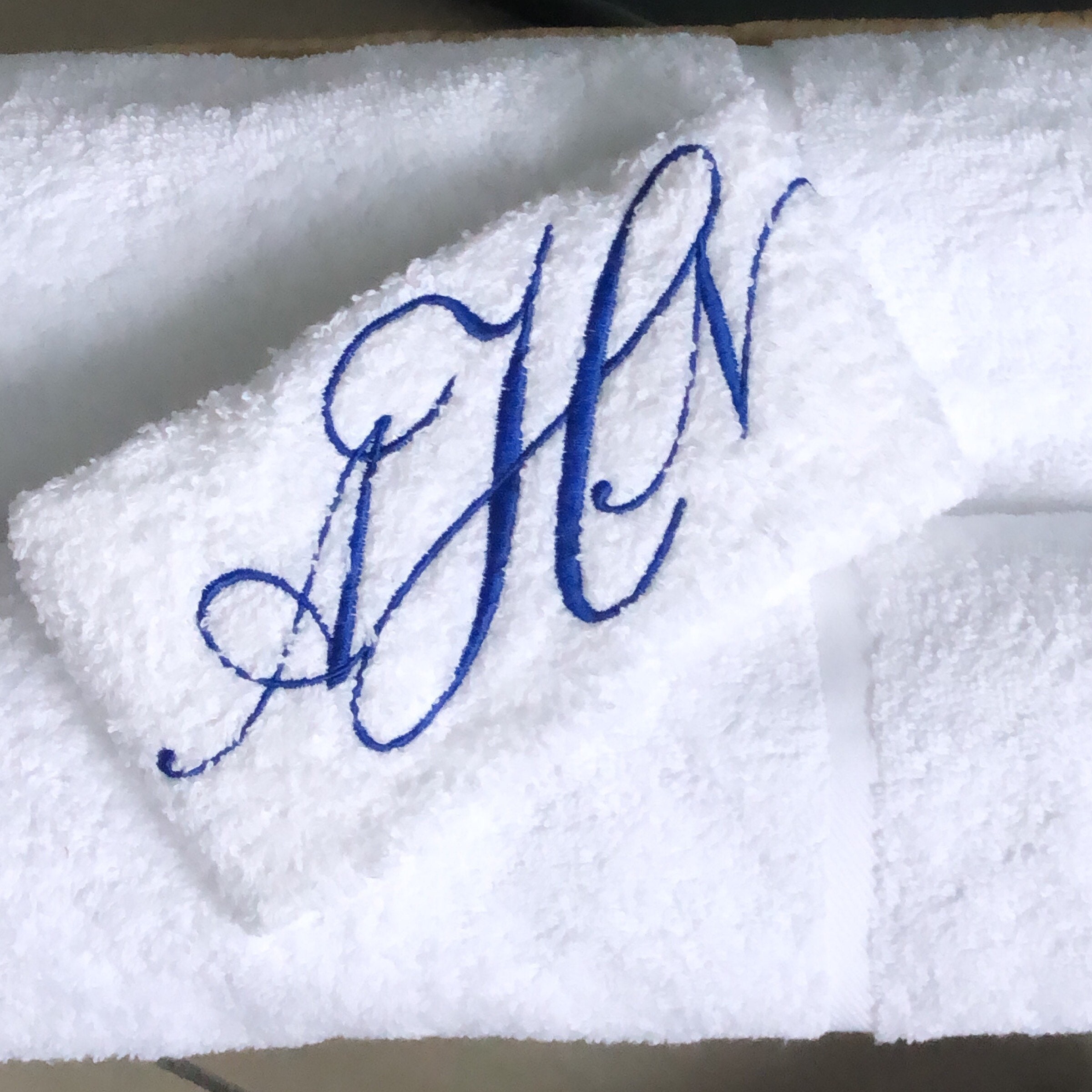 Personalised EMBROIDERED Towel & Flannel Personalised Initial - Etsy