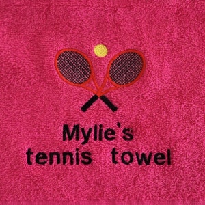 Tennis Towel With Embroidered Tennis Racket & Ball Logo Made - Etsy