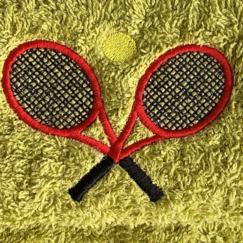 Tennis Towel With Embroidered Tennis Racket & Ball Logo Made - Etsy