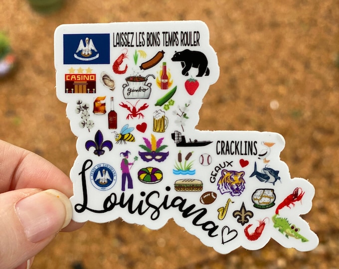 Louisiana Sticker: State Symbols, Weatherproof Vinyl Decal - Etsy