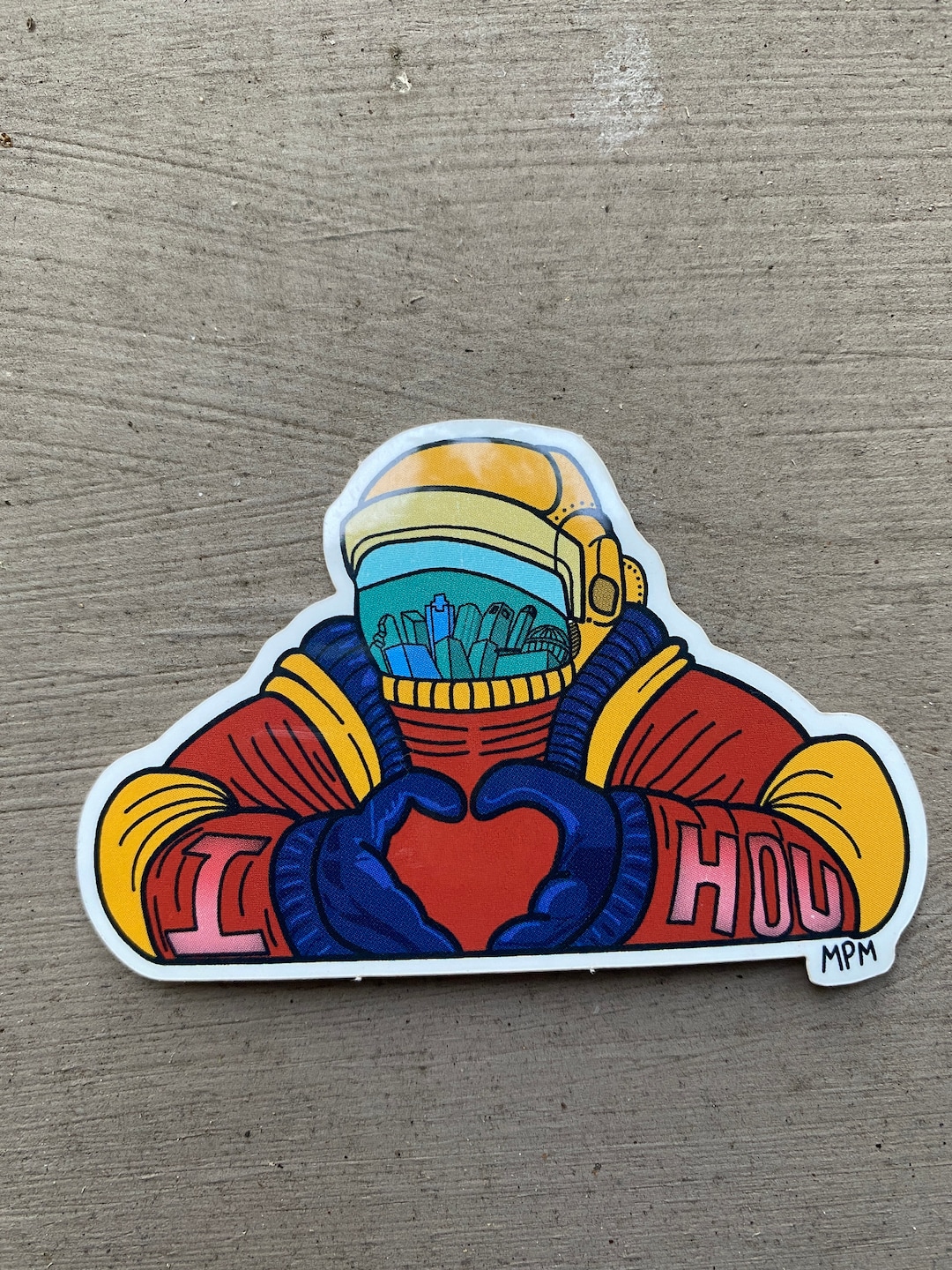 I Love Houston Sticker Astronaut Houston Mural Be Someone Houston ...