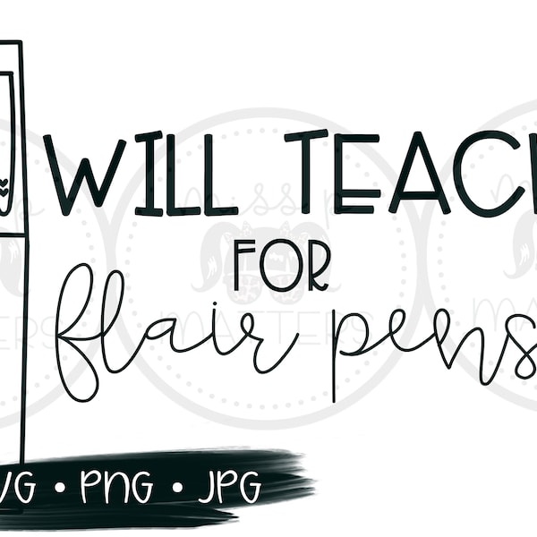 Teach With Flair Svg - Etsy