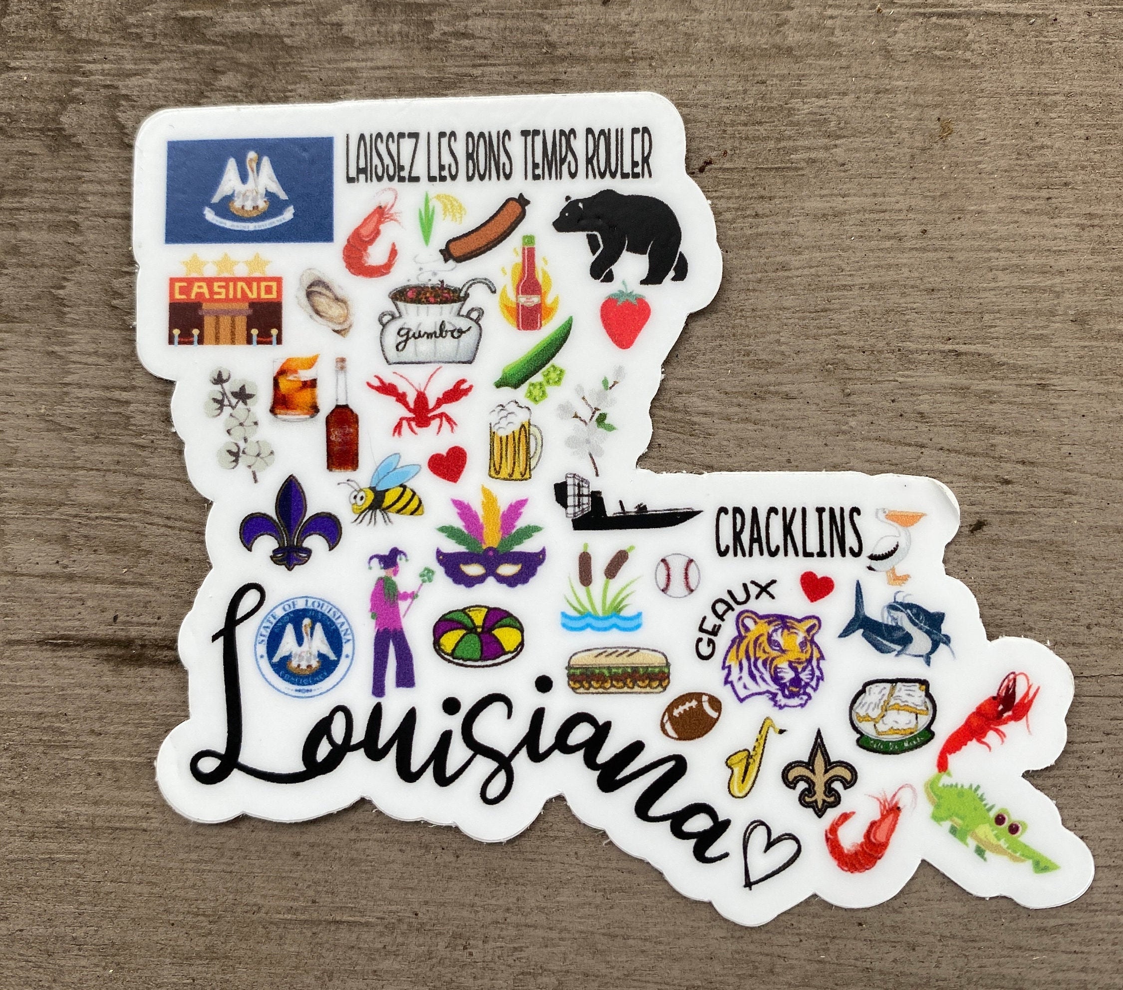 Louisiana Sticker Louisiana Symbols Stickers State Sticker | Etsy