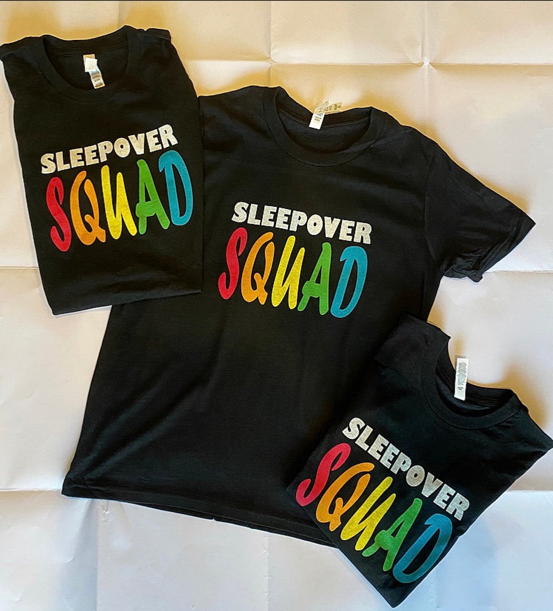 Sleepover Squad Tee: Rainbow Graphic Birthday Shirt - Etsy