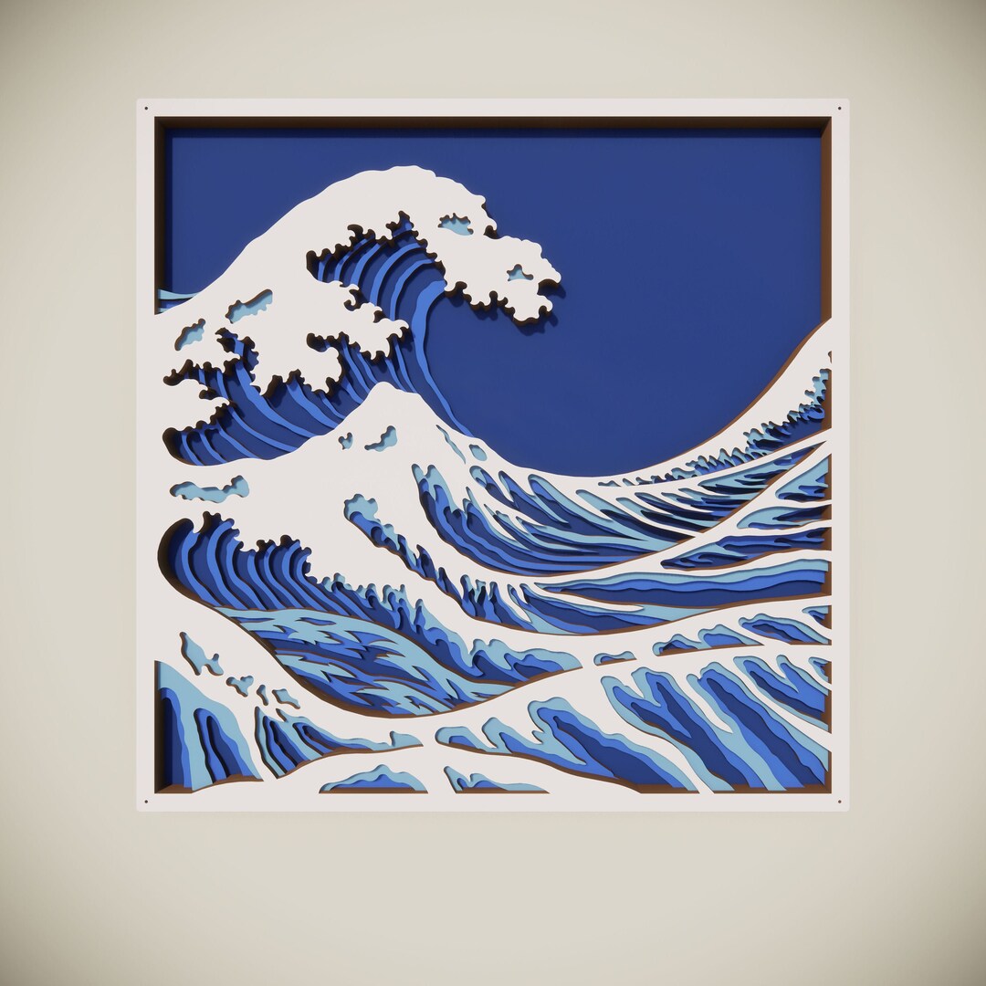 Digital Files-great Wave-cricut SVG-CNC Laser Cut Cricut-multilayer 3D ...