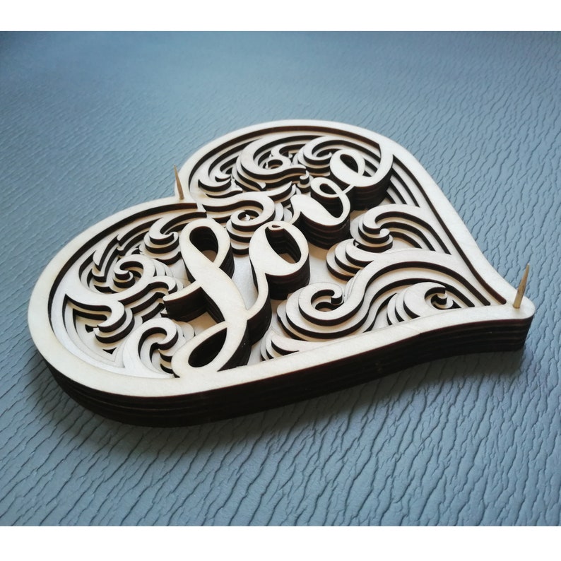 Digital Files-love Heart-cricut SVG-CNC Laser Cut Multilayer 3D Mandala ...