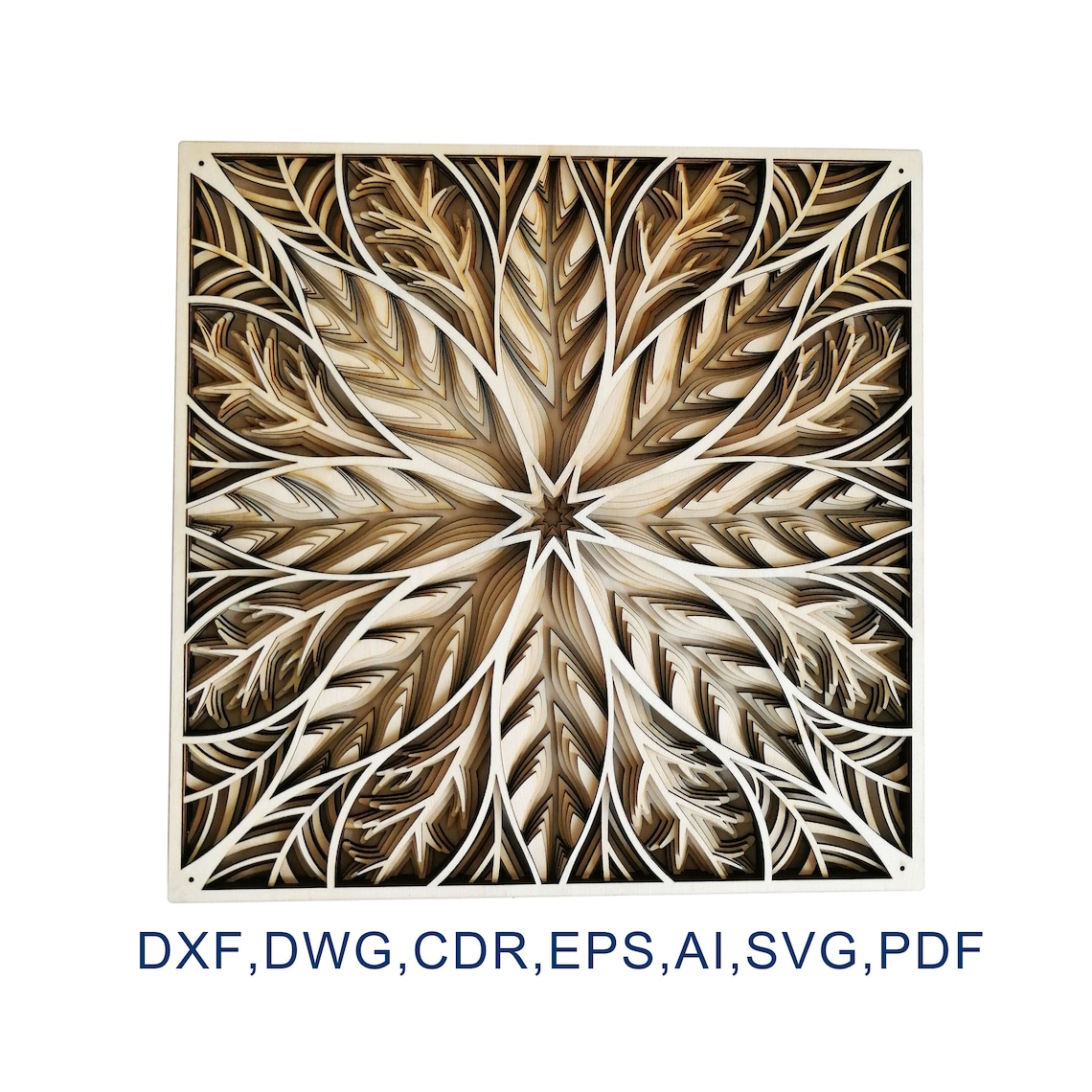 Digital Files-leaves-cricut SVG-CNC Laser Cut Multilayer 3D Mandala ...