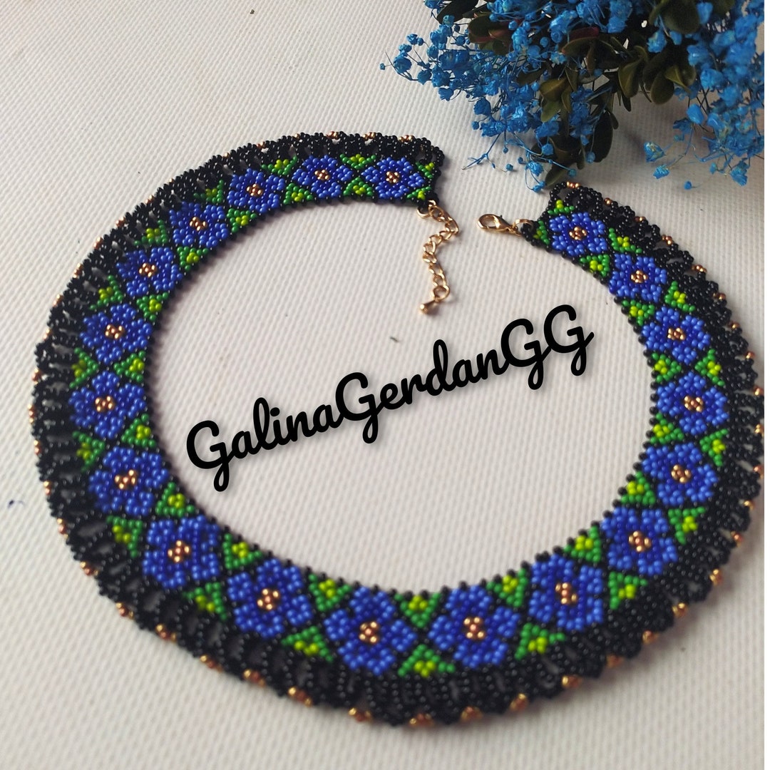 Silyanka Gerdan Round Beaded Collar, Handmade From Beads, a Holiday ...