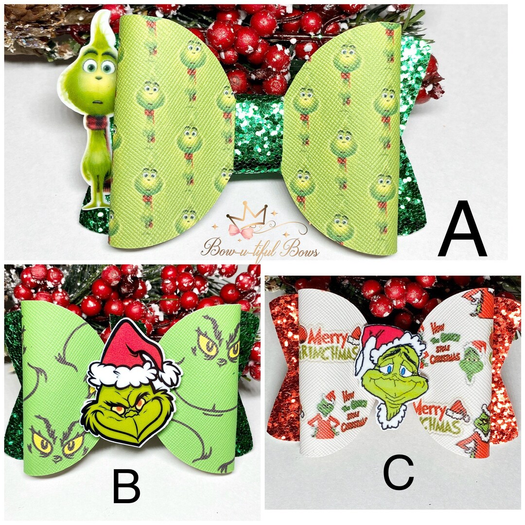 The Grinch Bow - Etsy