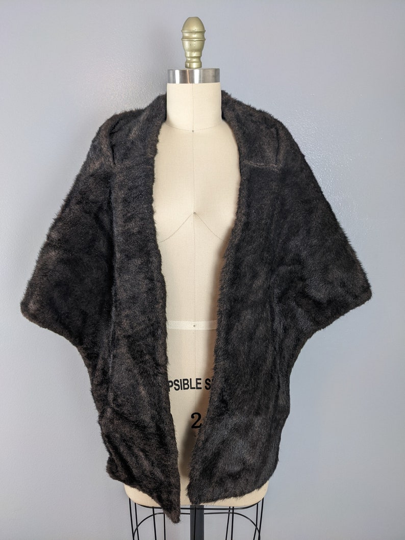 Vintage Simple Dark Brown Fur Wrap Evening Cover Shawl - Etsy