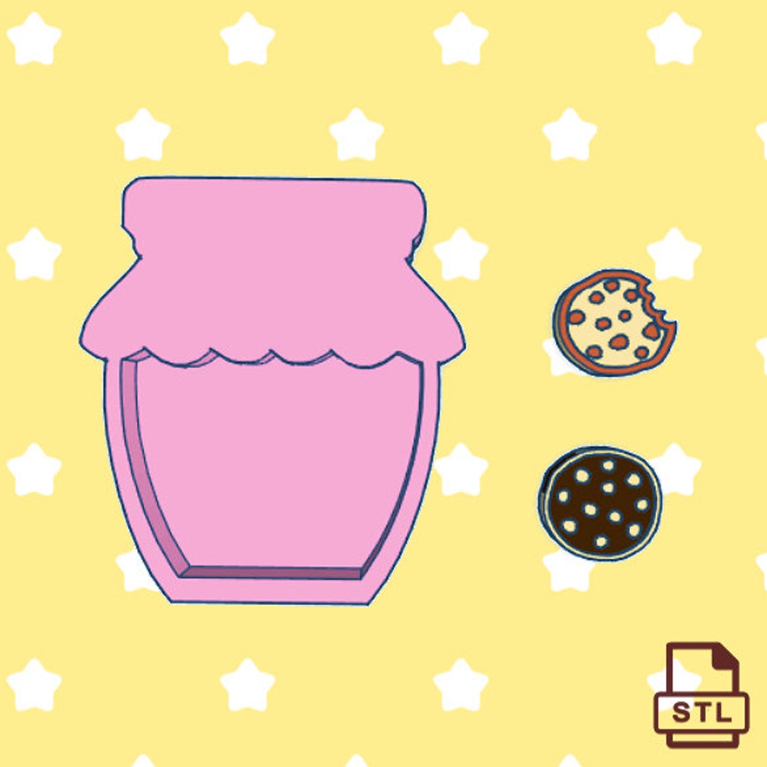 Kawaii Cookie Jar With Cookie Shaker Bits STL File for 3D Printing - Etsy