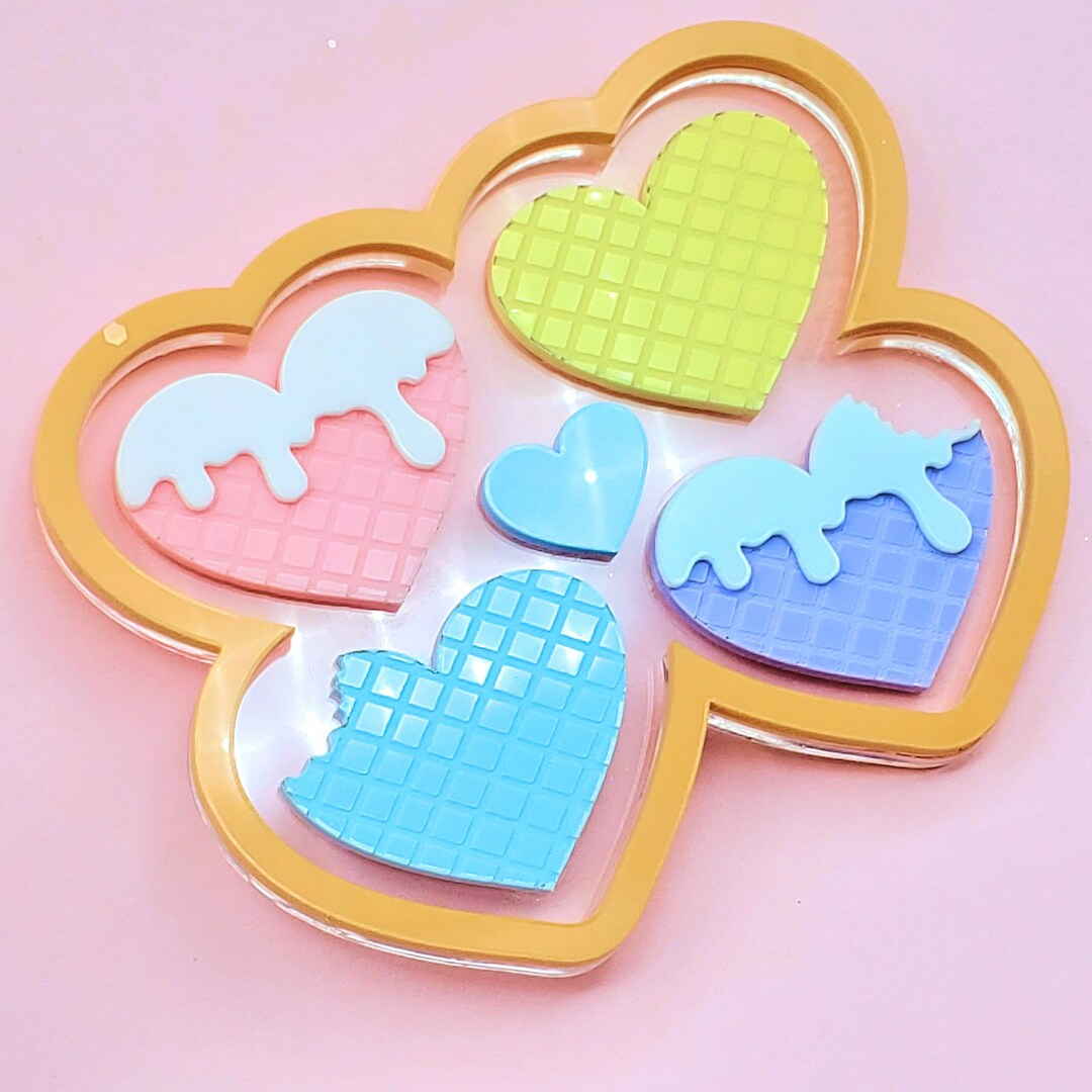 Sugar Wafer Dripping Heart Shape Palette Mold - Resin. Wax, Soap, Food ...