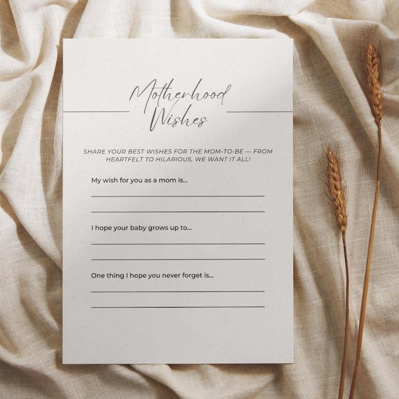 Motherhood Advice Baby Shower Game: Canva Template & PDF Included (0108 ...